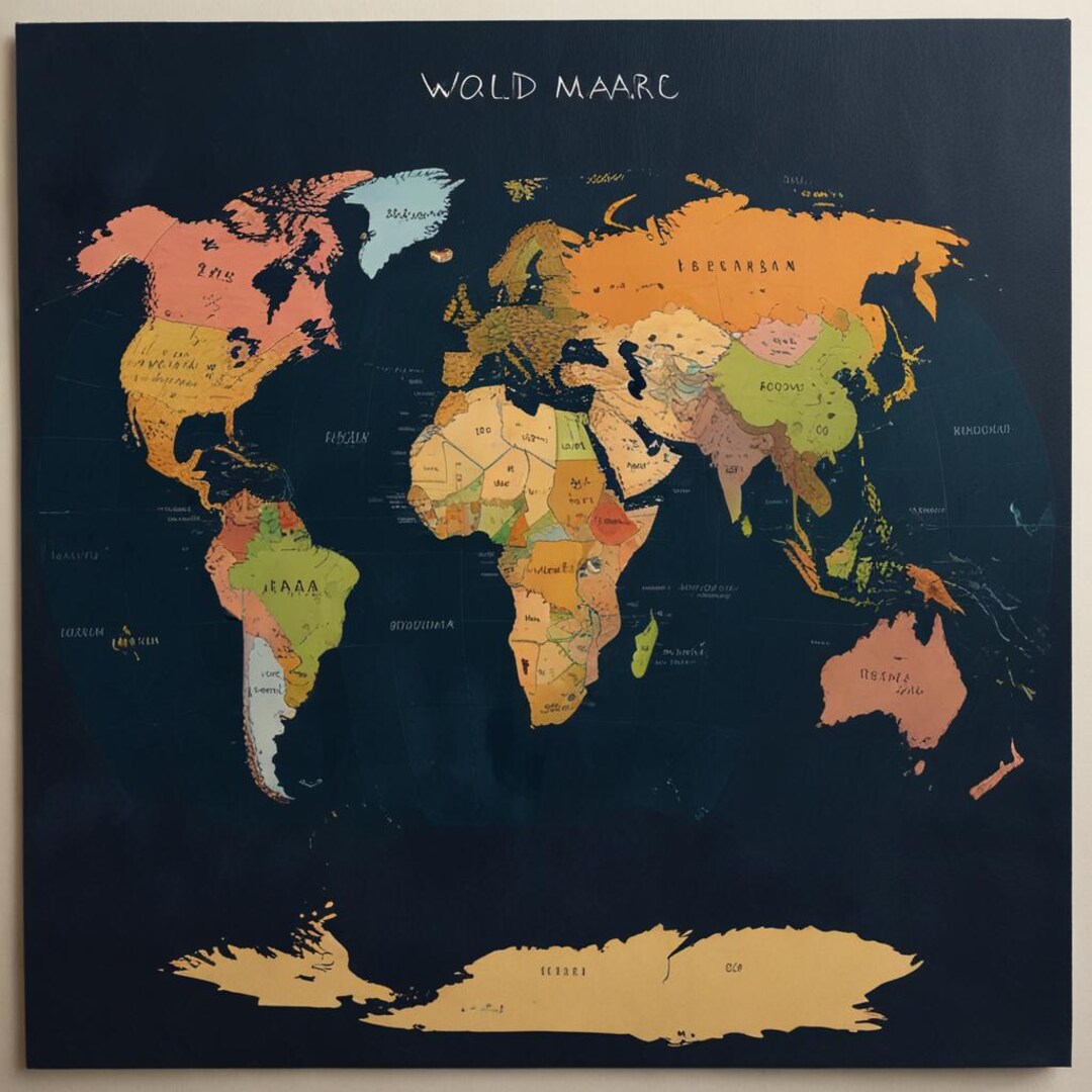 Vintage World Map Art Print Antique Style World Map Decor Historical ...