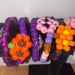 Handmade Kandi Pumpkin Pastrl Halloween Colorful Beaded Bracelets for ...