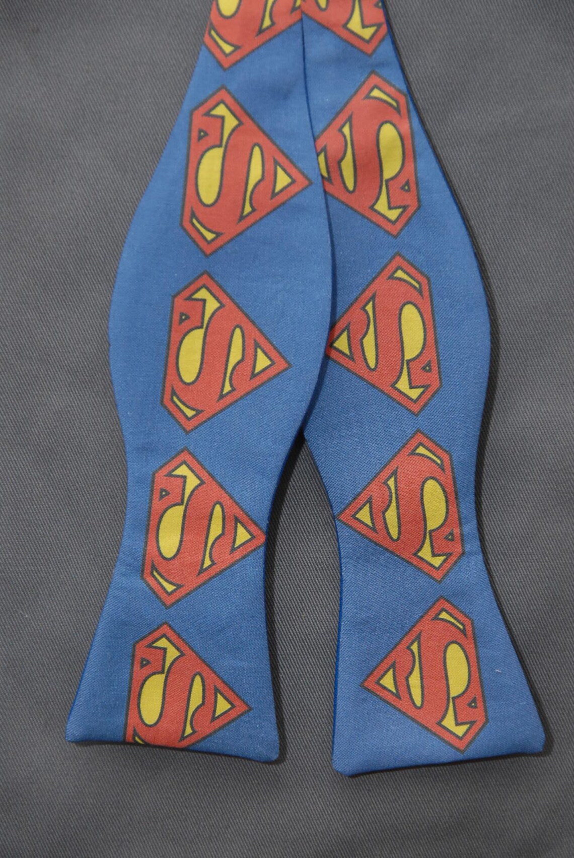 Big Superman Shield on Blue Bow tie | Etsy