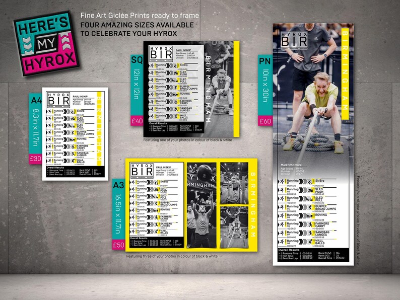DIGITAL A4 Hyrox Results and Times Poster - Etsy