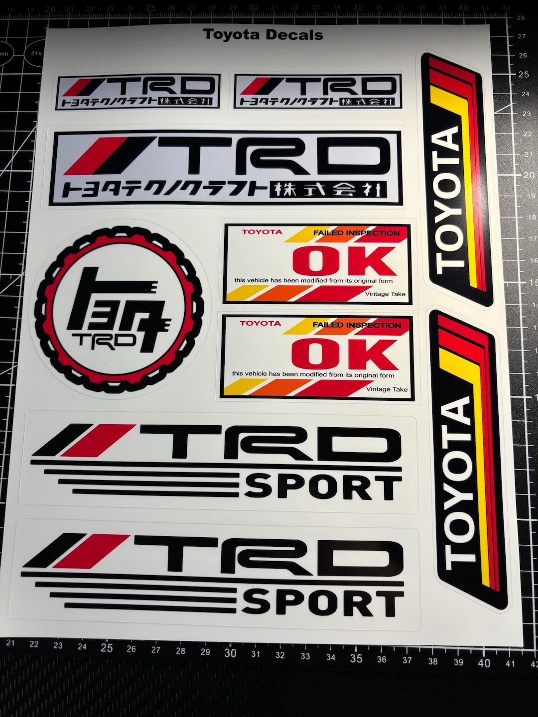 TRD Toyota Decal Sheet - Etsy