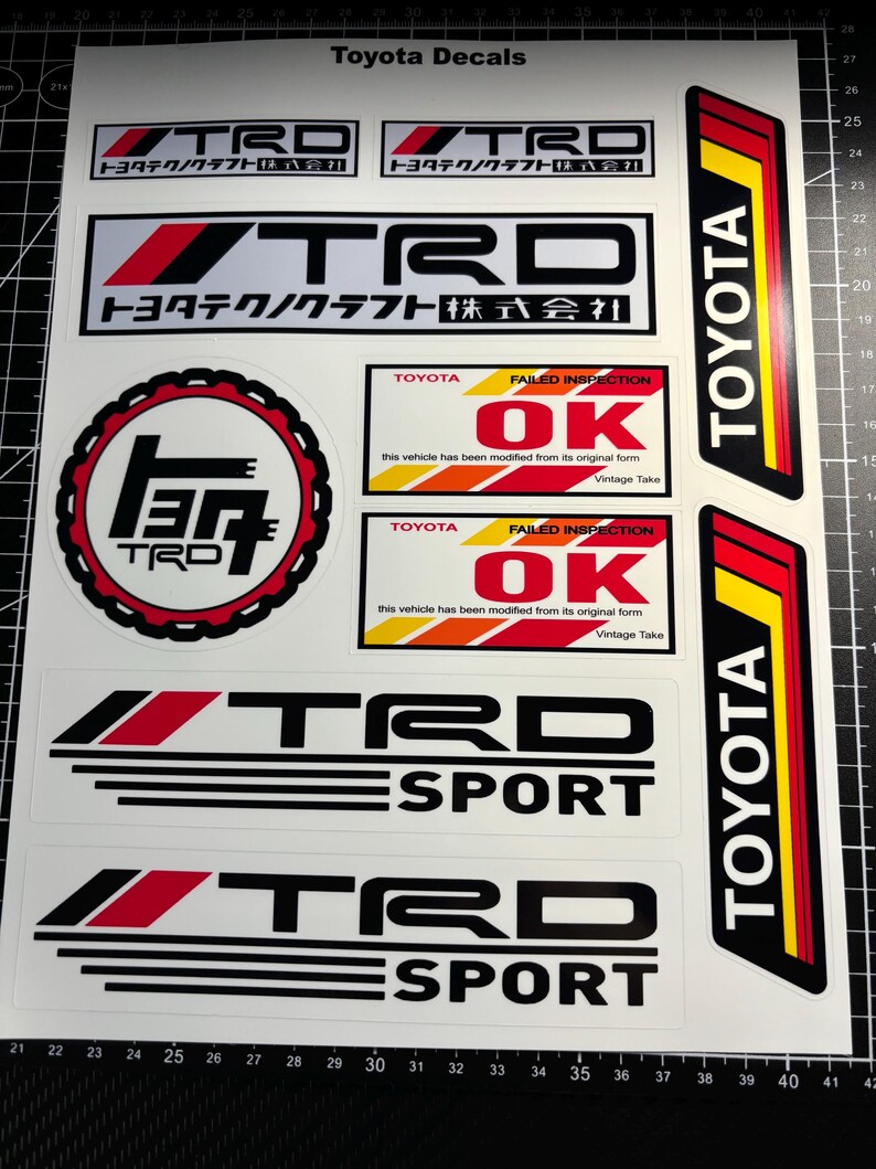 TRD Toyota Decal Sheet - Etsy