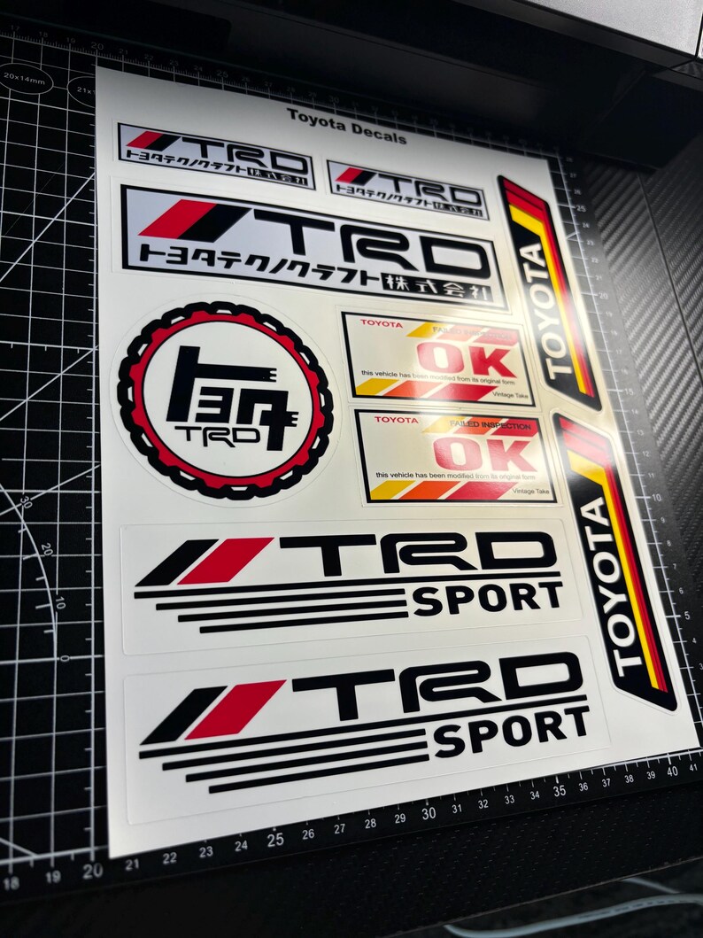 TRD Toyota Decal Sheet - Etsy