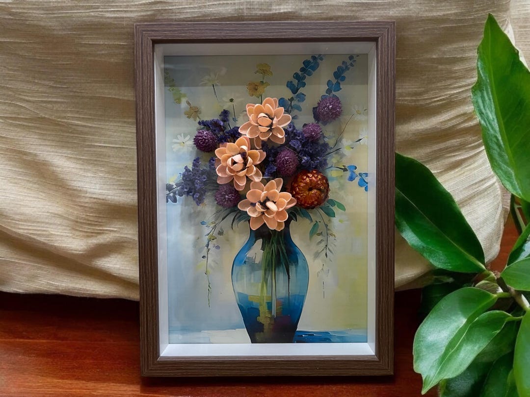 Real Flower Wall Decor,floral Wall Art,real Flower Arrangement Gallery ...