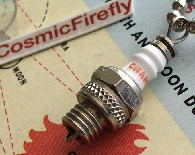 Tiny Vintage Spark Plug Necklace Found Object Jewelry Handcrafted ...