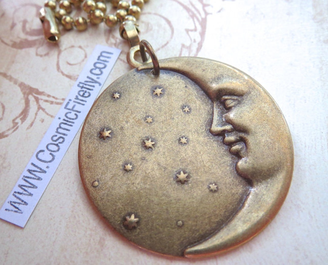 Celestial Moon Fan Pull Chain Steampunk Gothic Victorian Vintage Style ...