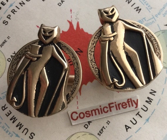 Vintage Devil Cufflinks RARE SWANK 1950's Halloween C… - Gem