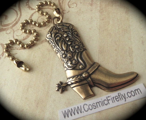 Antiqued Brass Boot Fan Pull Chain Steampunk Style Ceiling Fan | Etsy