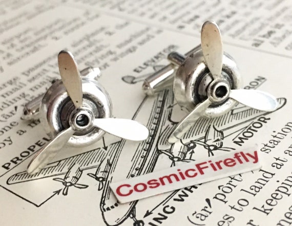 Steampunk Propeller Cufflinks Spinning Cuff Links Handcrafted - Etsy