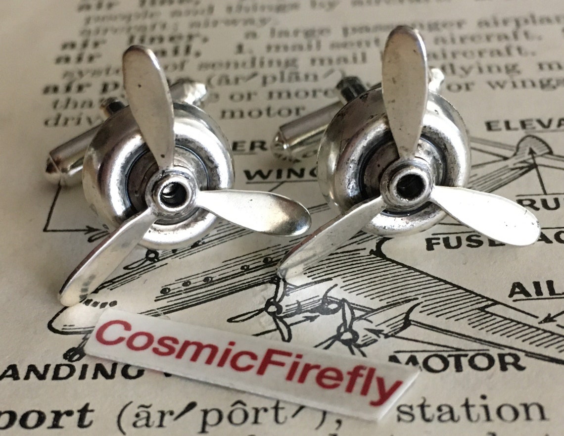 Steampunk Propeller Cufflinks Spinning Cuff Links Handcrafted - Etsy