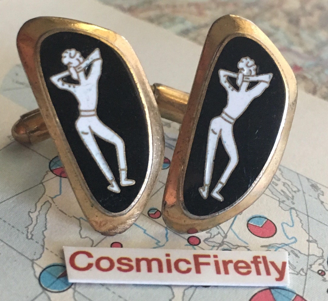 1950's Female Body Cufflinks Mid Century Vintage Figural Rear End ...