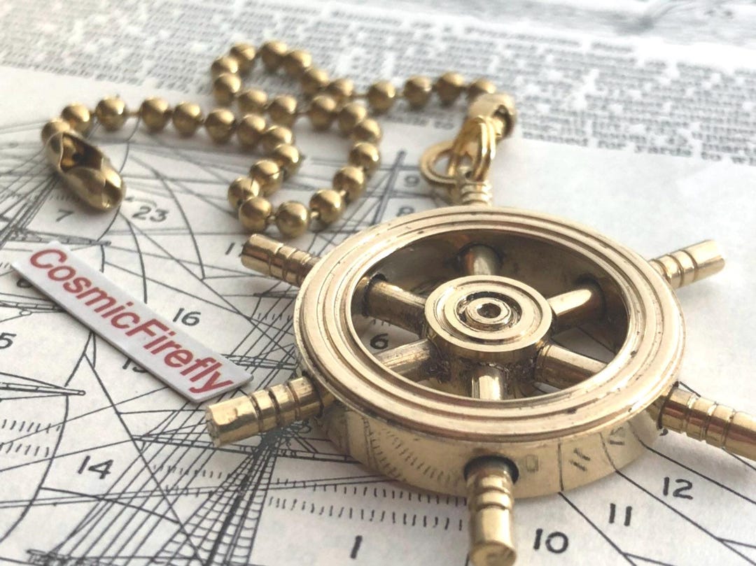 Nautical Ship's Wheel Fan Pull Steampunk Fan Pull Chain Beach Decor ...