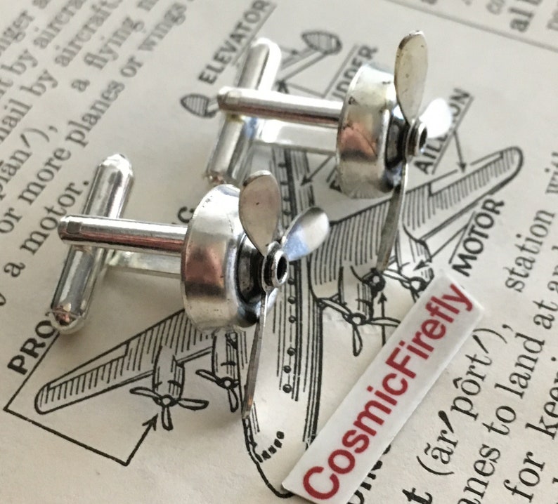Steampunk Propeller Cufflinks Spinning Cuff Links Handcrafted - Etsy