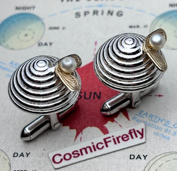 Rare Mid Century Vintage Bee Beehive Cufflinks 1950's… - Gem