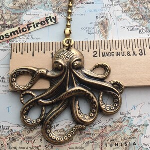 Brass Octopus Fan Pull Nautical Steampunk Ceiling Fan Pull Chain ...