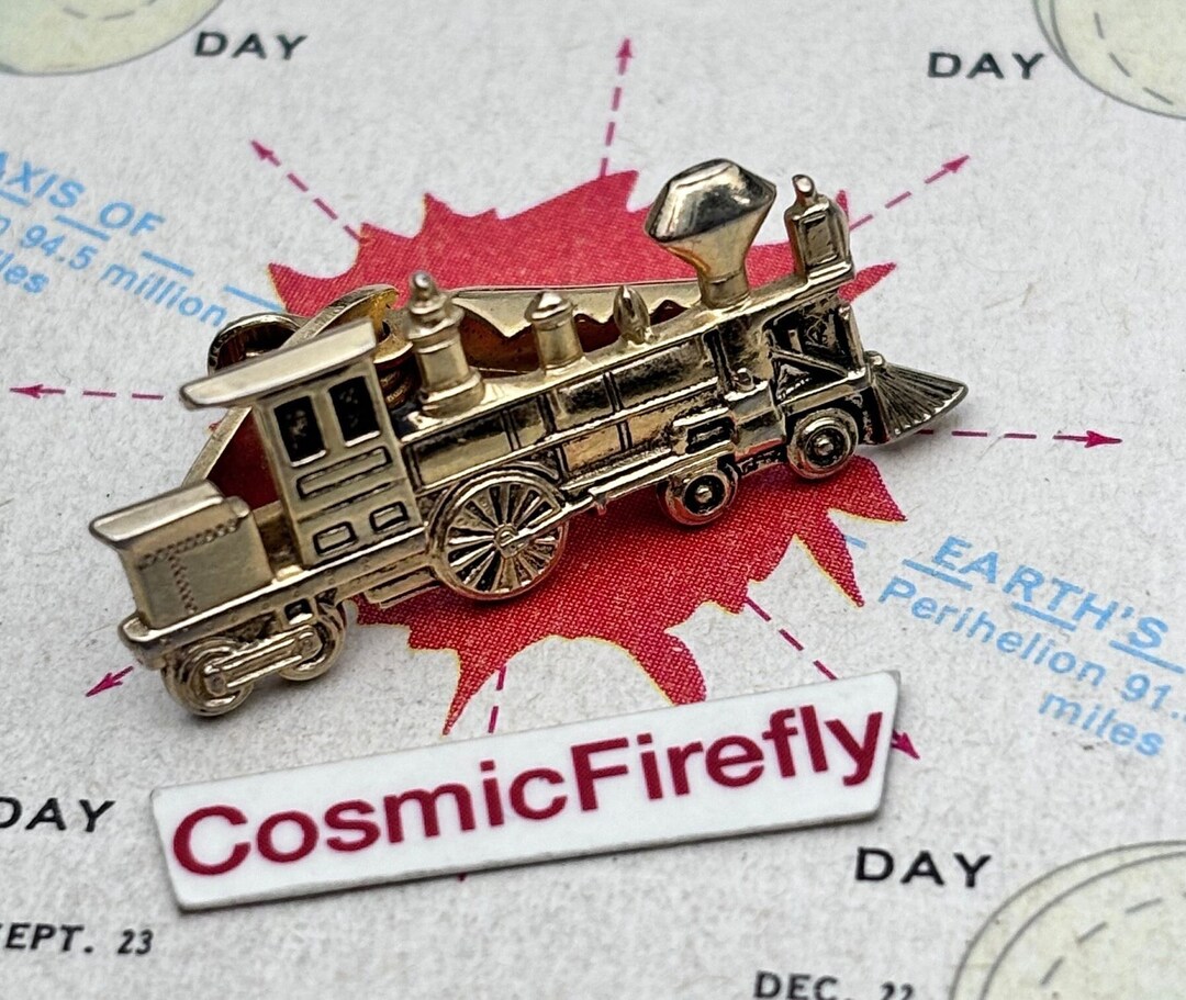 Small 1950's Vintage Train Tie Bar Clip Short Clasp Mid Century Antique ...