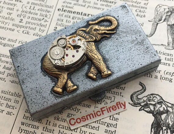Small Elephant Pill Box Victorian Steampunk Upcycled Watch | Etsy