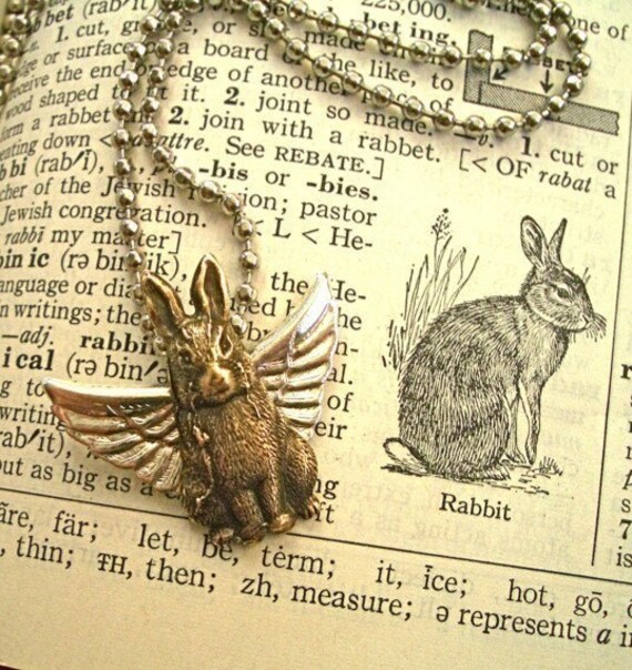 Necklace Flying Rabbit Gothic Victorian Popular Winged Animal | Etsy