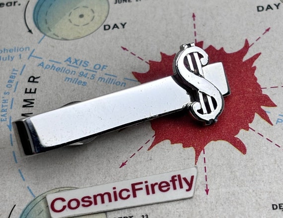 Mid Century Vintage Money Dollar Sign Tie Bar Clip 19… - Gem