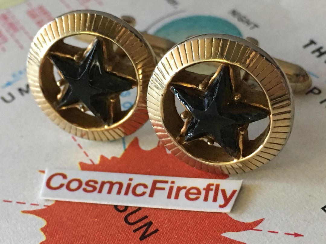1950's Vintage Star Cufflinks Steampunk Celestial Mid-century Modernist MCM Atomic Space Age ...