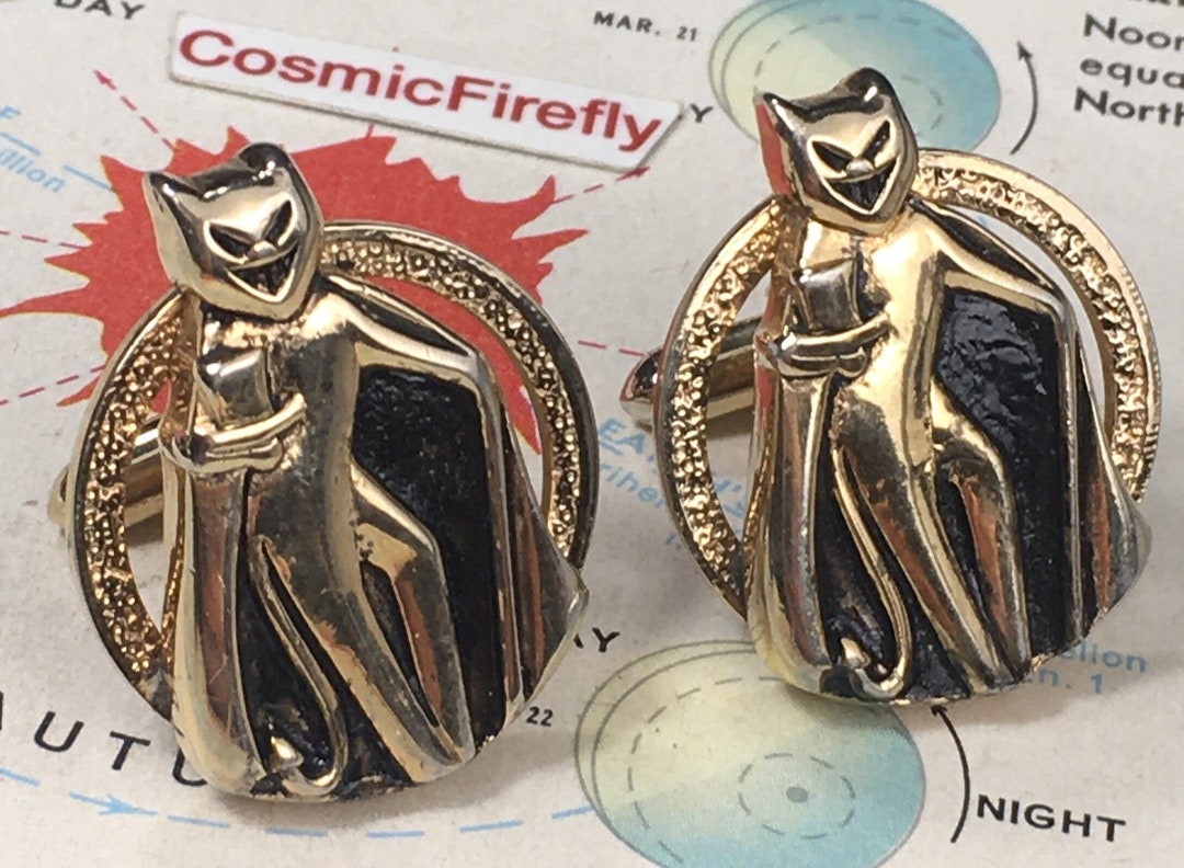 Vintage Devil Cufflinks RARE SWANK 1950's Halloween Costume Party Satan ...