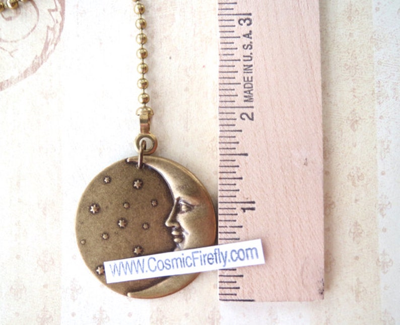 Celestial Moon Fan Pull Chain Steampunk Gothic Victorian Vintage Style ...