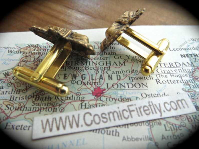 Royal Crown Cufflinks Antiqued Brass Cufflinks Vintage | Etsy