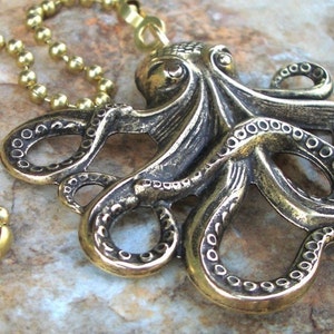 Brass Octopus Fan Pull Nautical Steampunk Ceiling Fan Pull Chain ...
