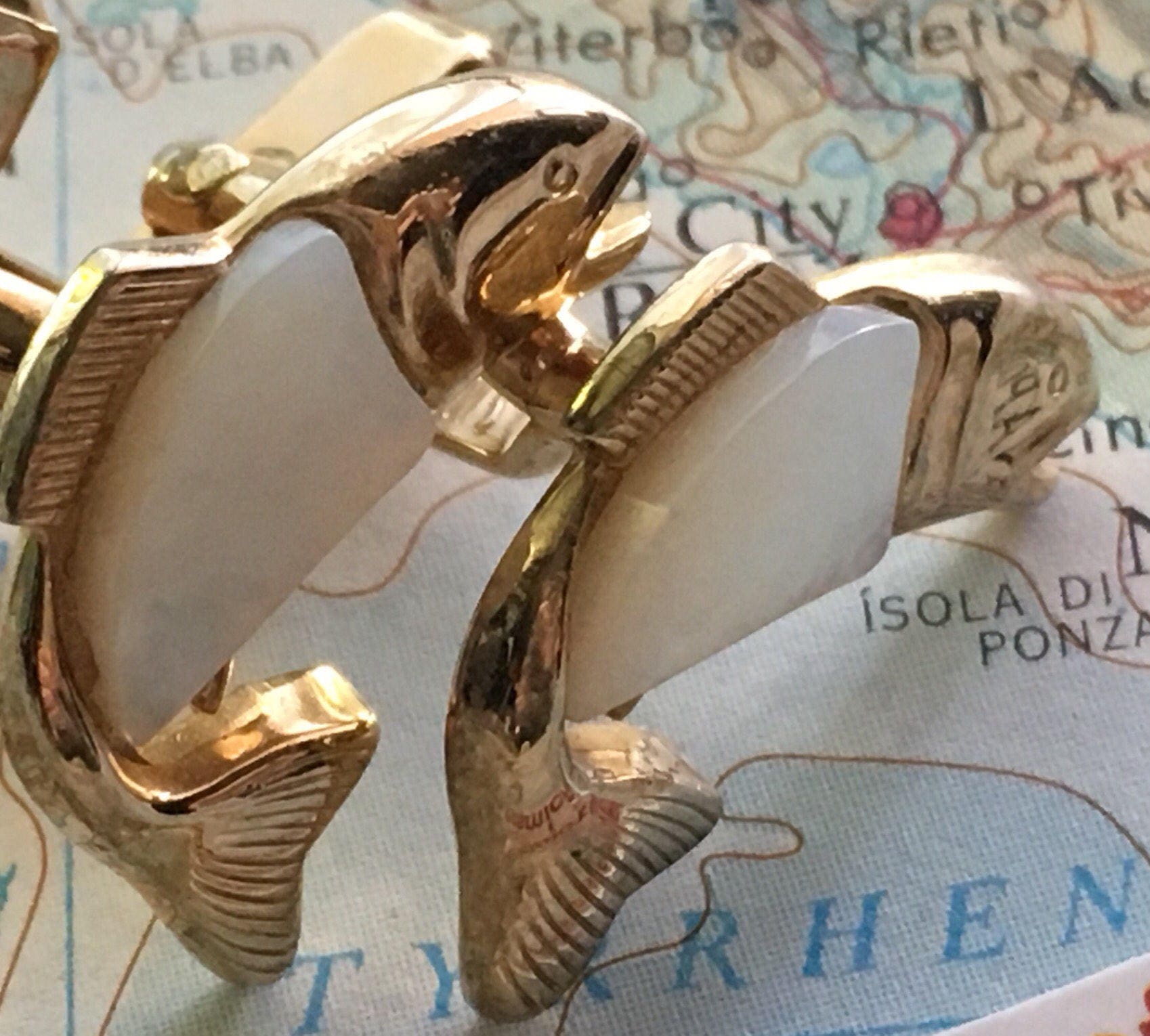 Men's Vintage Antique Gold Fish Cufflinks Made In USA | Etsy