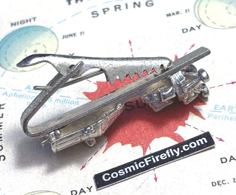 1960's Vintage Space Rocket Ship Tie Bar Clip Apollo Moon Lunar Lander ...