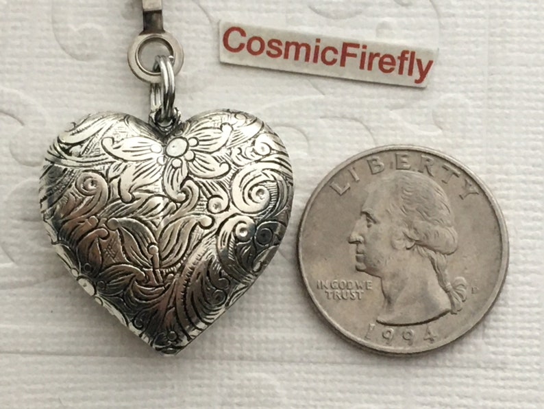 Small Antiqued Silver Puffed Heart Fan Pull Chain Steampunk - Etsy