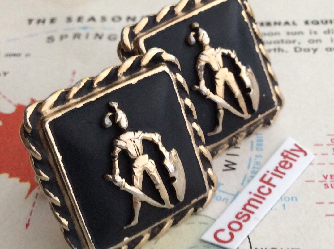 BIG 1950's Mid Century Vintage Knight Cufflinks Large - Etsy