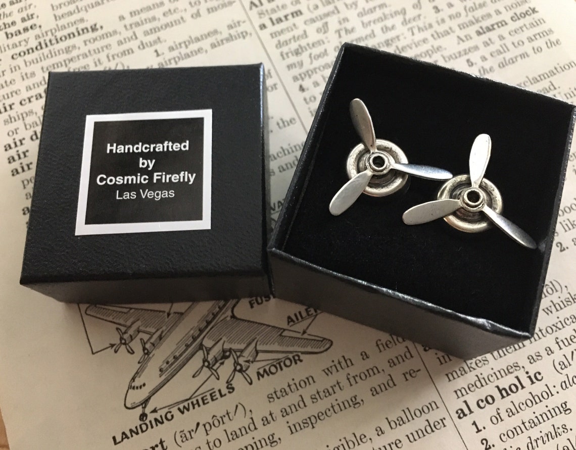 Steampunk Propeller Cufflinks Spinning Cuff Links Handcrafted - Etsy