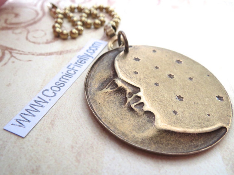 Celestial Moon Fan Pull Chain Steampunk Gothic Victorian Vintage Style ...