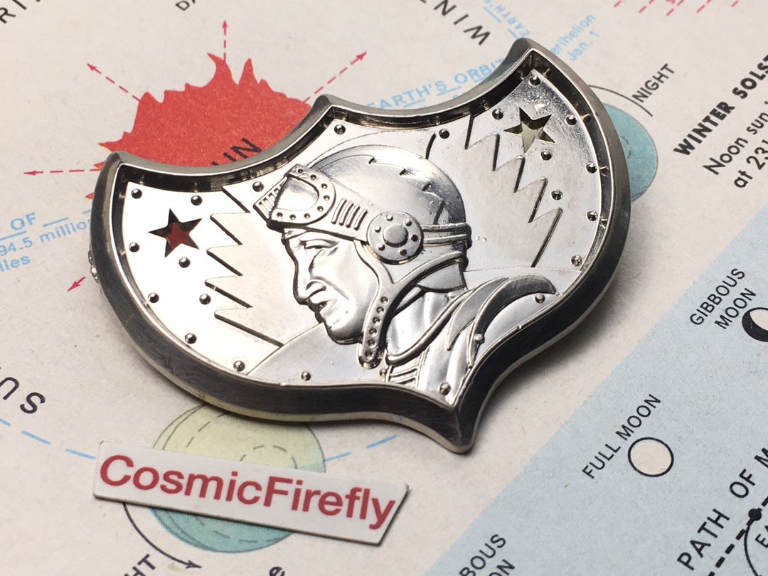 Vintage Space Man Astronaut Pin Brooch Costume Jewelry 1980's Rare Blue ...