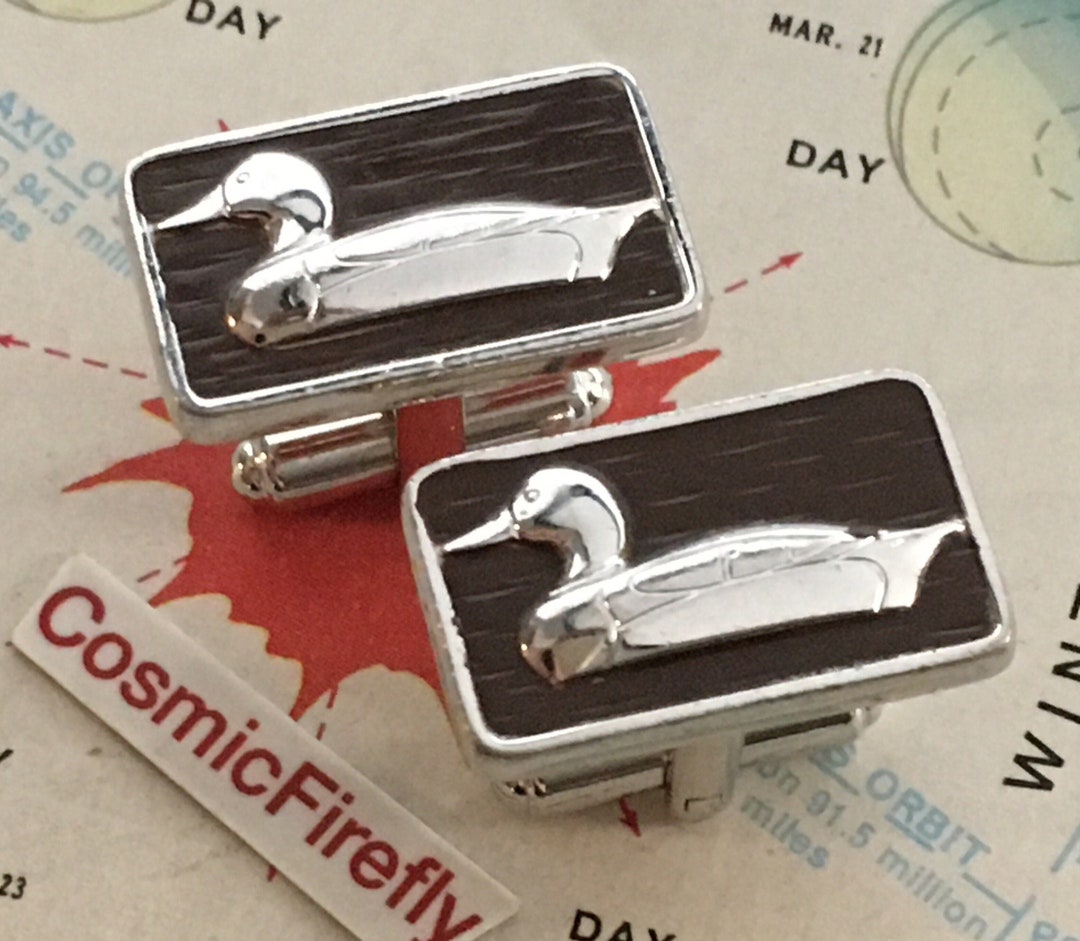 1950's Duck Cufflinks Faux Bois Woodgrain HICKOK USA - Etsy