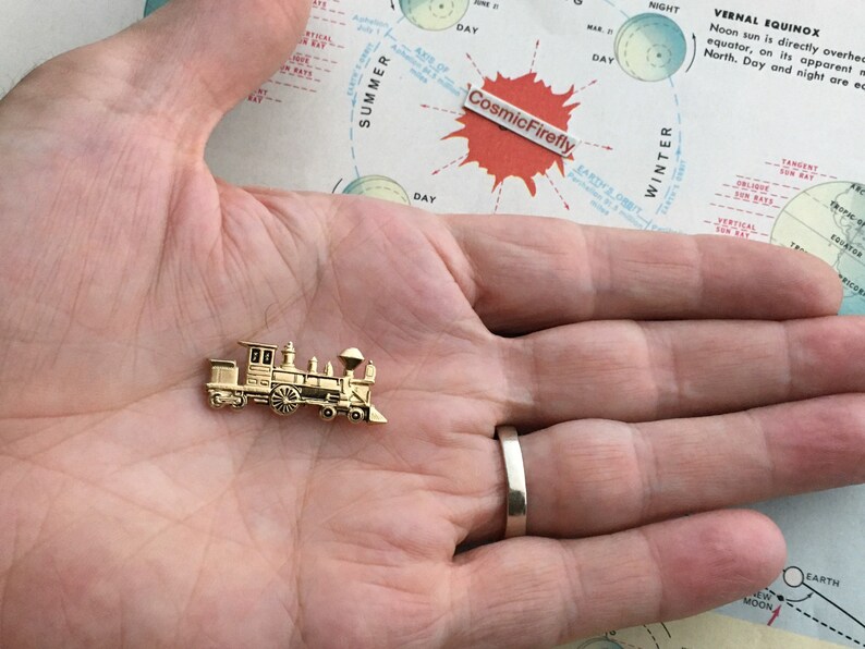 Tiny Vintage Brass Steam Train Lapel Pin Wild West Steampunk - Etsy