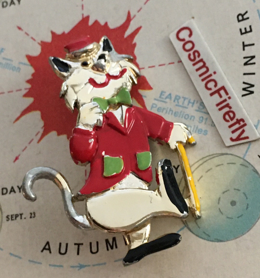 Well-worn Small Vintage Dapper Top Cat Pin Brooch 1960's Cartoon ...