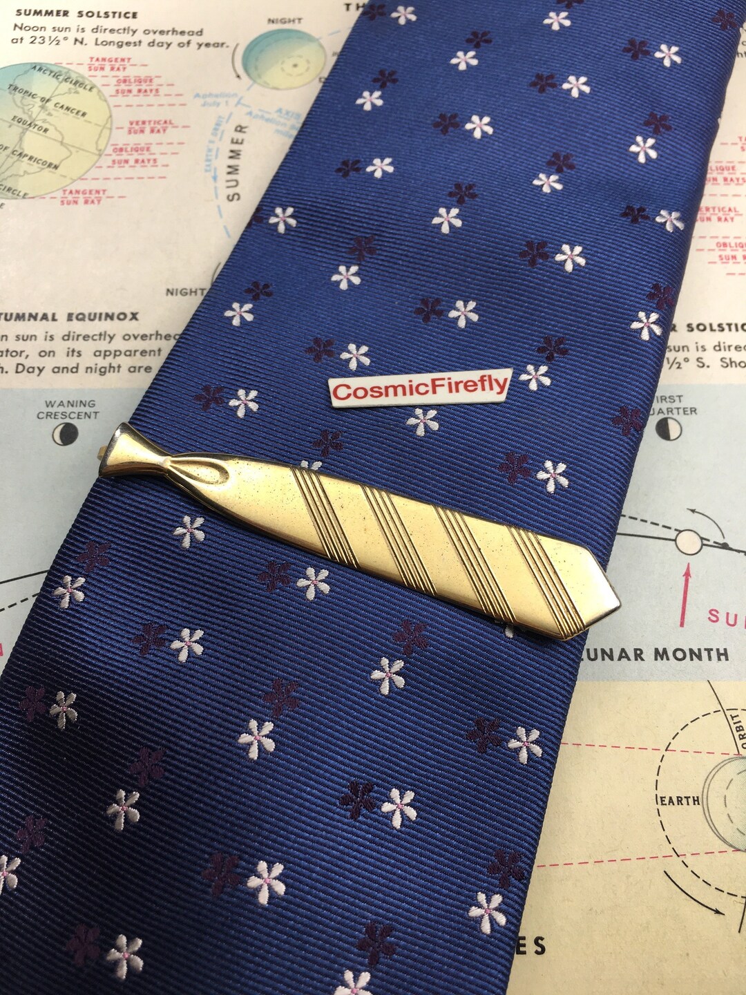 1950's Vintage Necktie Tie Bar Tie Clasp Brass Metal Tie Clip Mid ...