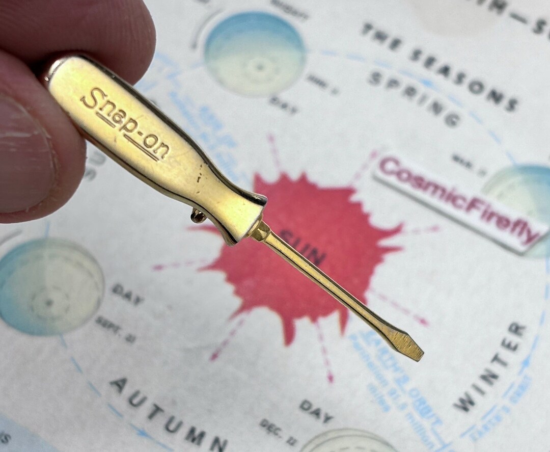 Vintage Screwdriver Pin Brooch 1950's Snap on Tool Tiny Small Miniature ...