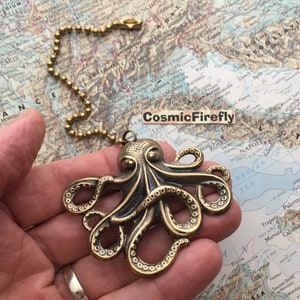 Brass Octopus Fan Pull Nautical Steampunk Ceiling Fan Pull Chain ...
