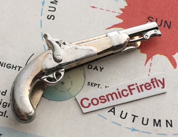 1950's Mid Century Vintage Gun Tie Bar Clip Flintlock - Etsy