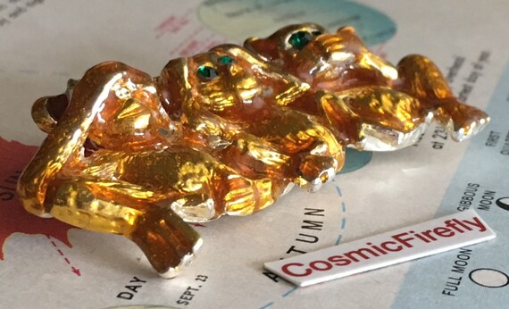 Small Vintage See No Evil Monkey Pin Brooch Costume J… - Gem