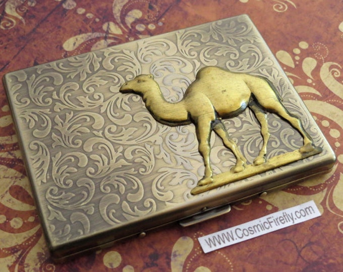Brass Camel Cigarette Case Antiqued Gold & Brass Tones Rustic Gothic ...