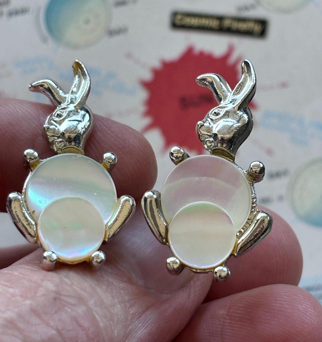 1950's Vintage Pearl Bunny Rabbit Cufflinks MCM Easter Gifts for Men - Etsy
