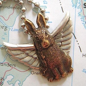 Necklace Flying Rabbit Gothic Victorian Popular Winged Animal | Etsy