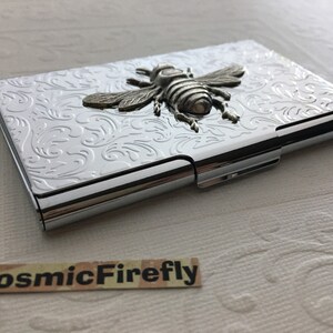 Silver Bee Business Card Case Bumble Bee Gothic Victorian Silver Plated ...