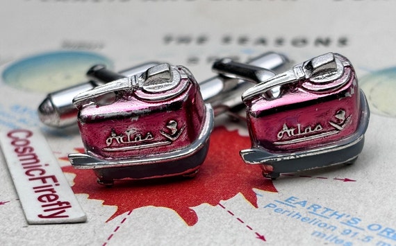1950's Art Deco Vintage Atlas Vacuum Cleaner Cufflink… - Gem