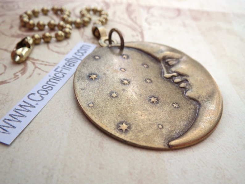 Celestial Moon Fan Pull Chain Steampunk Gothic Victorian Vintage Style ...