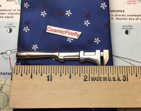 1950's Vintage Plumber's Pipe Wrench Tie Bar Clasp Cl… - Gem